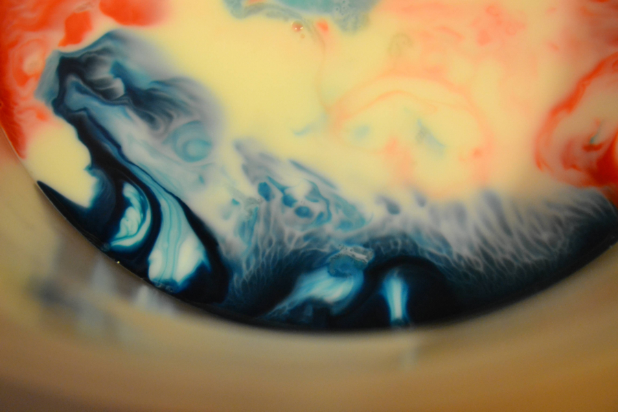 Food dye in milk. - Flow Visualization