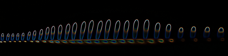Flames along a Rubens' Tube visualized with Adobe PS "Glowing Edges" - Flow Visualization