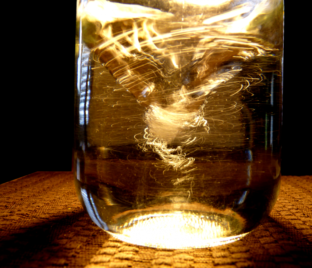 Close up of a vortex created by stirring a glass of water - Flow ...