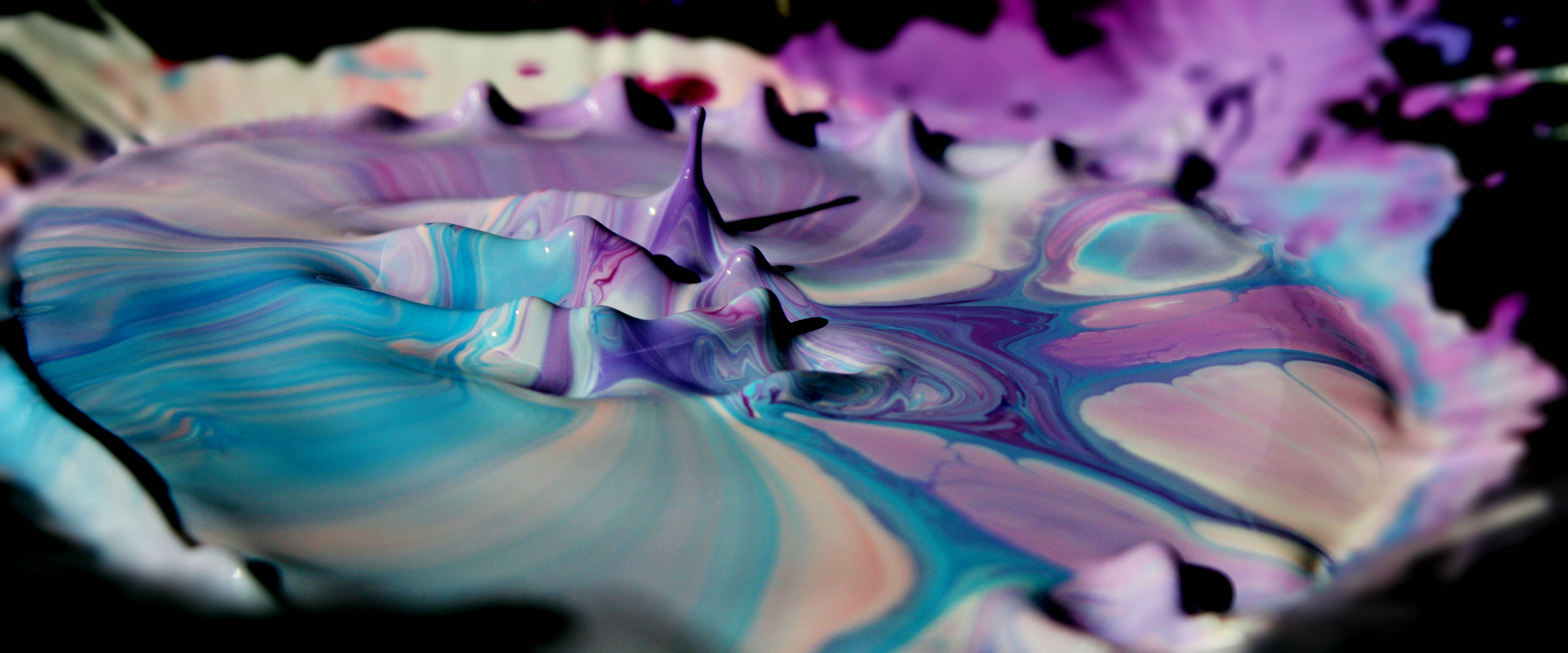 Paint, Milk, and Food Dye Excited at Low Frequencies by Michael Lloyd - Flow Visualization