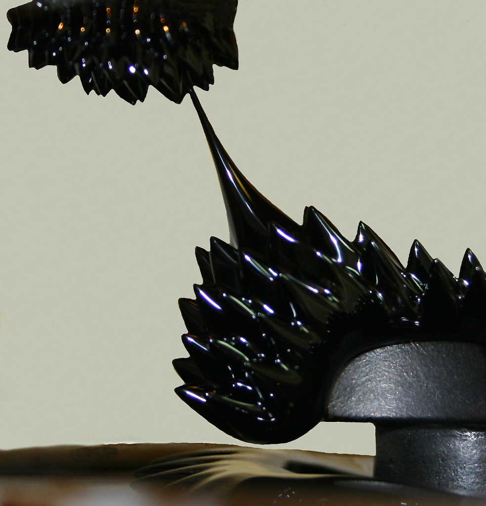 Ferrofluid interfacing with two, dynamic magnetic fields - Flow Visualization