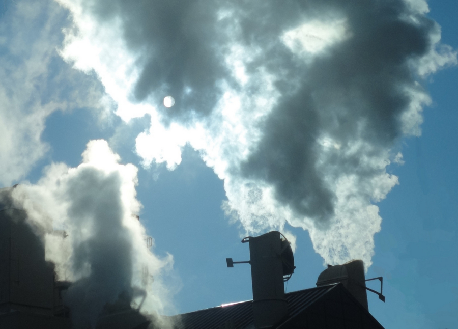 Steam plumes rise from the campus power plant, Thursday, January 23 ...