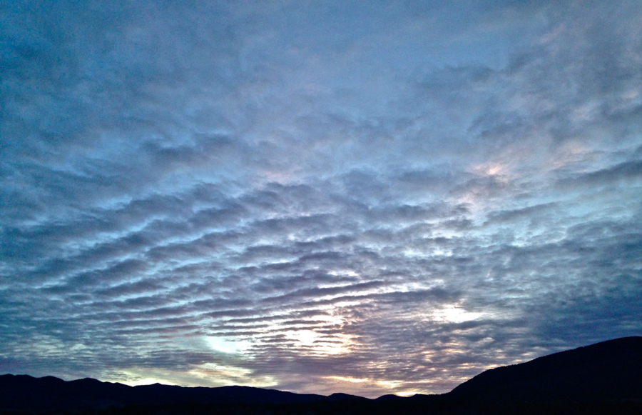 Altocumulus undulatus, Fillmore, UT, March 21, 2014 at 7:28 AM. - Flow Visualization