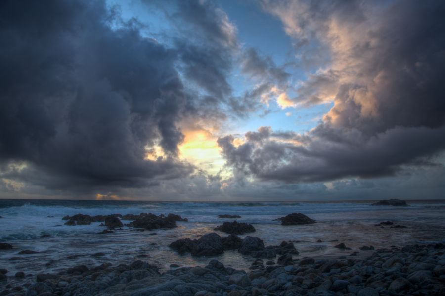 Cumulus squall clouds, March 23, 2014 in Big Sur, California at 7:05 ...