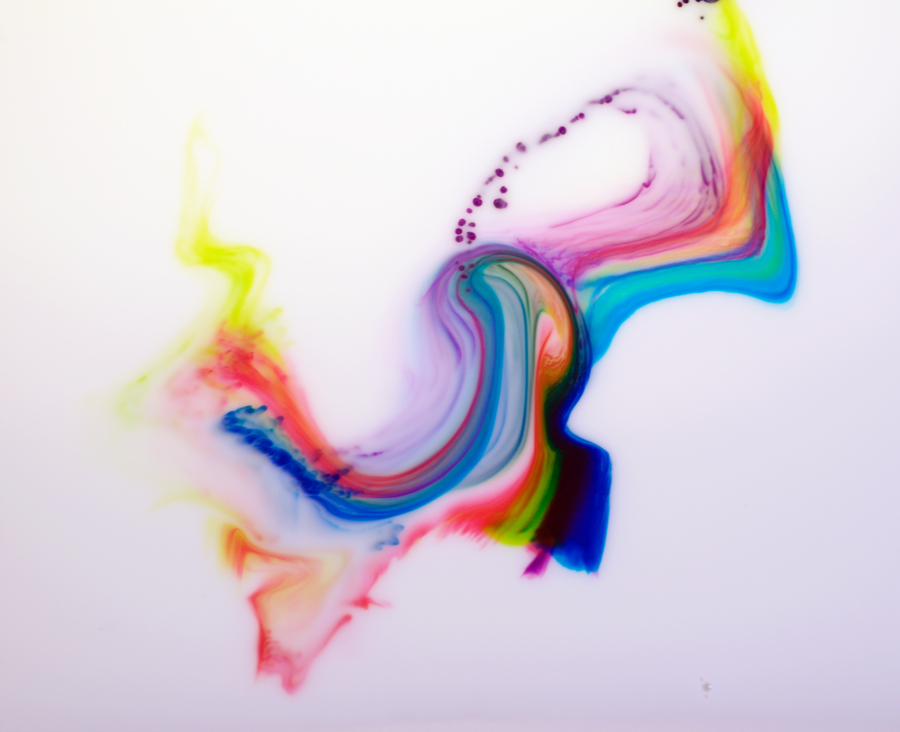 A touch of dish soap changes the surface tension of milk, moving food ...