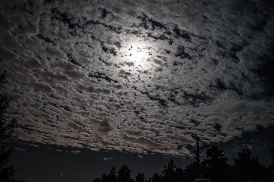Altocumulus floccus illuminated by the moon, Boulder CO, 10:30pm on September 27th, 2015 - Flow ...